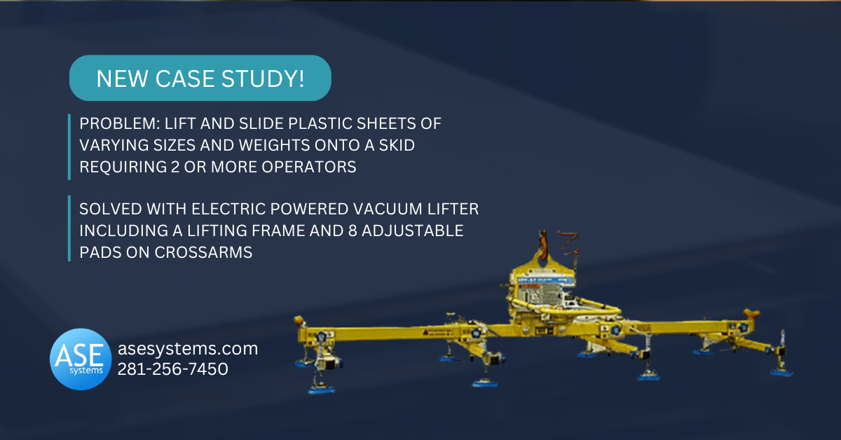 Lift & Place Plastic Sheets of Varying Sizes & Weights